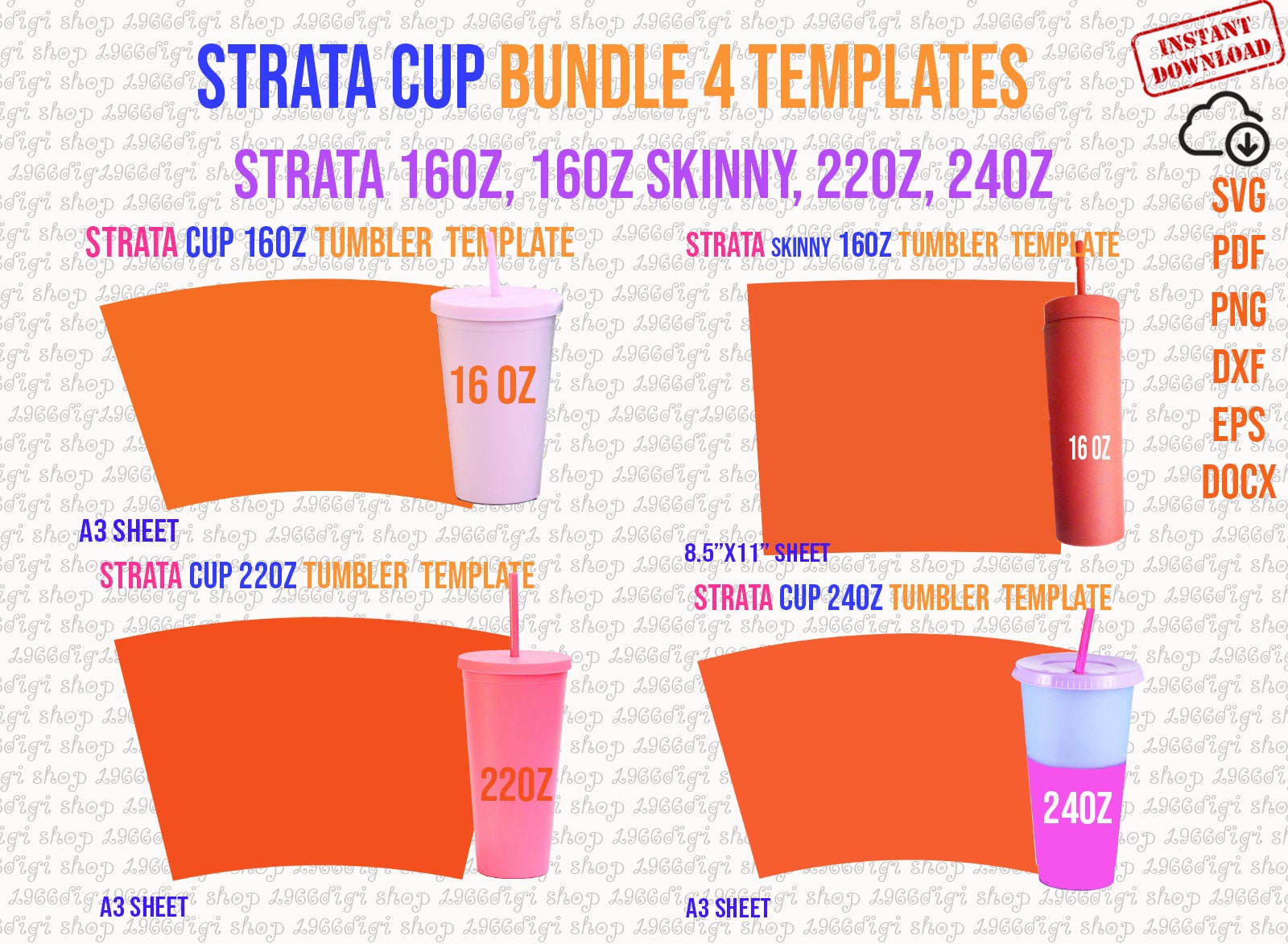 Strata Template, Strata Bundle Template, Strata 22 Oz Svg, Bundle ...