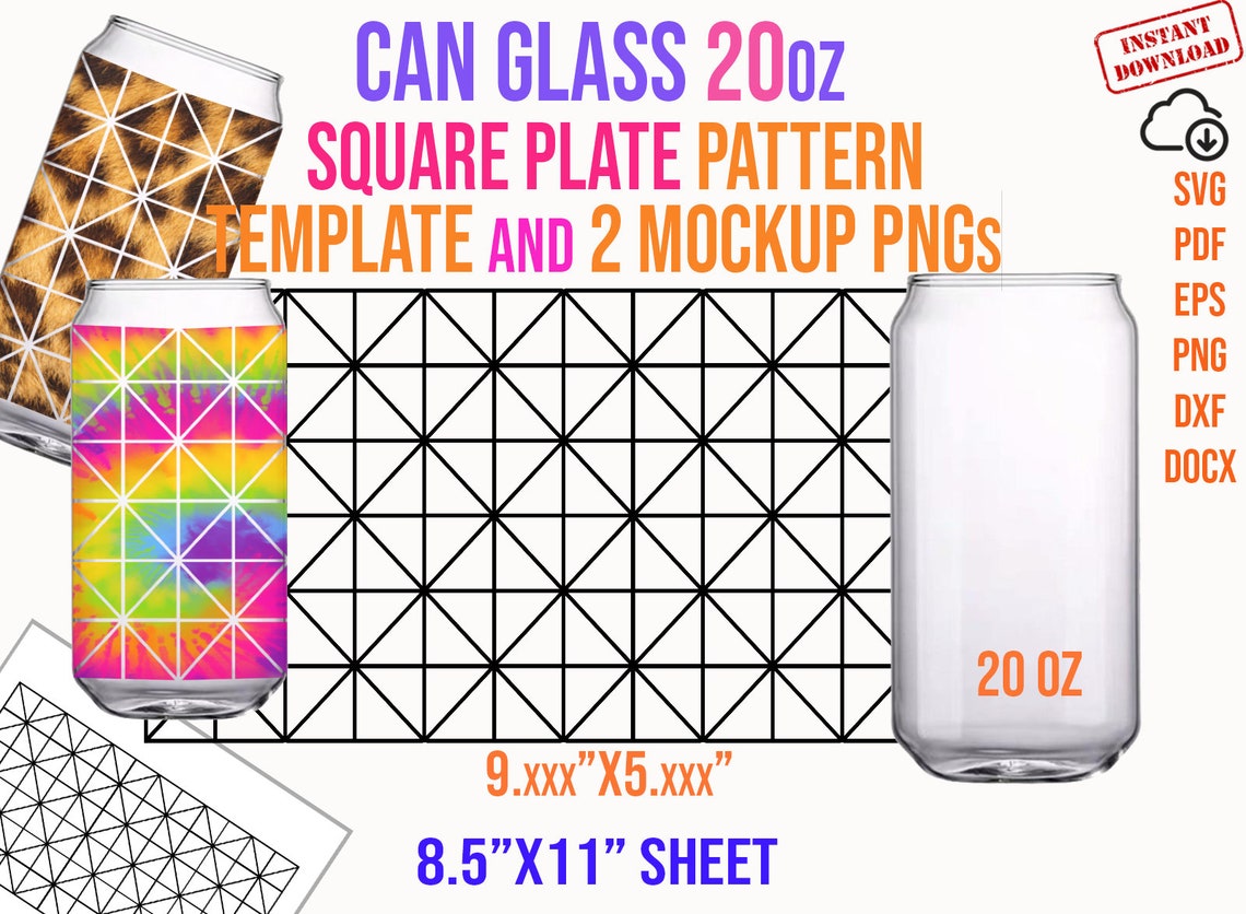 Libbey Glass 20 Oz Template square Can Glass Svg Beer Glass - Etsy