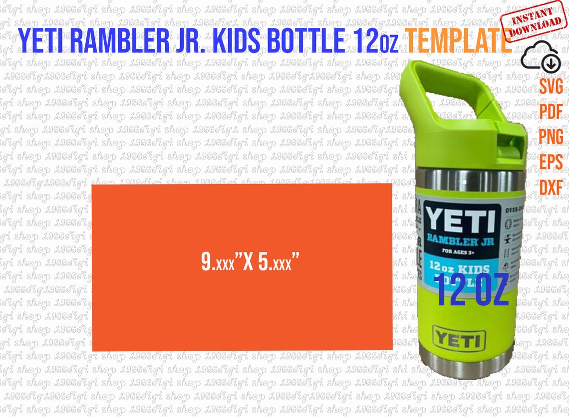 YETI Rambler Jr. 12oz Bottle Template: Sublimation Design (digital ...