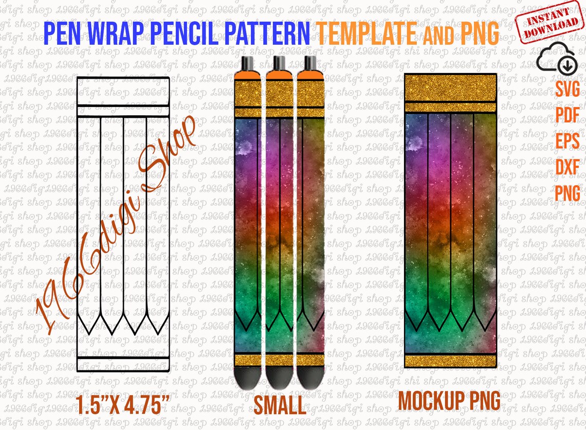 Pen Wrap Template Svg, Pencil Pattern Template, Pencil Pattern Png, Dxf ...