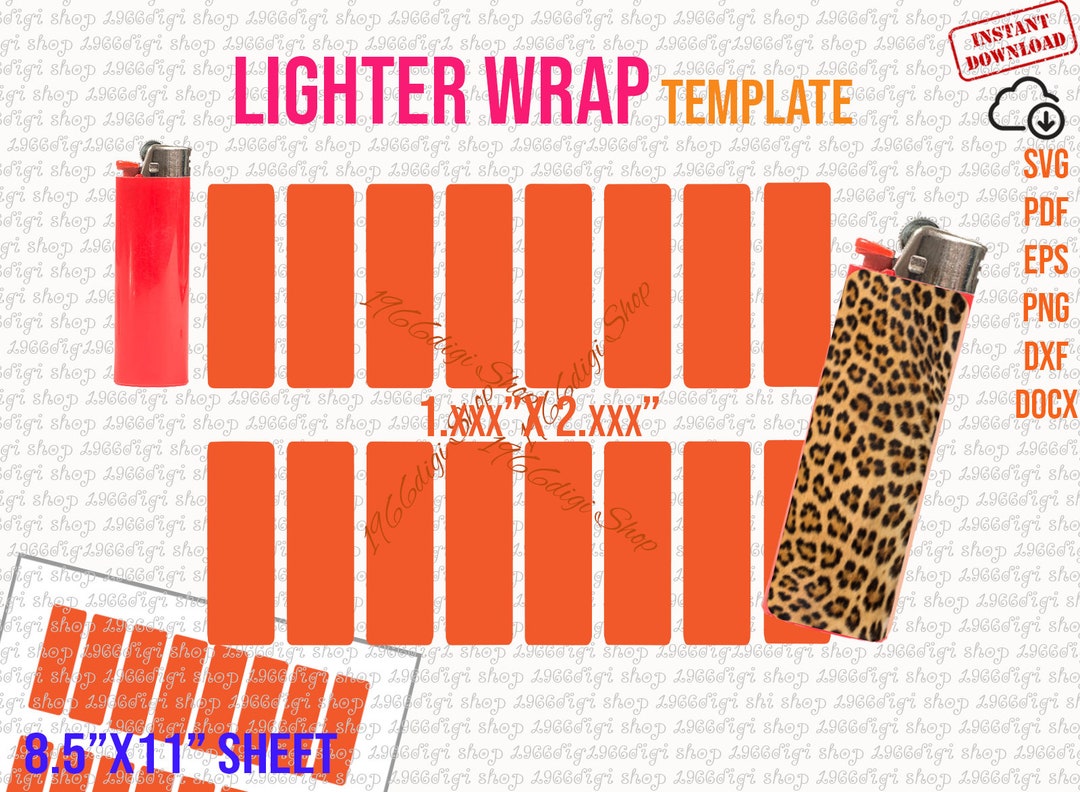Lighter Wrap Template, Full Sheet SVG PNG DXF (digital Download) - Etsy