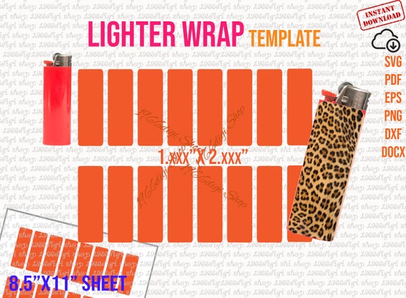 Lighter Svg Lighter Wrap Template Lighter Label Template - Etsy