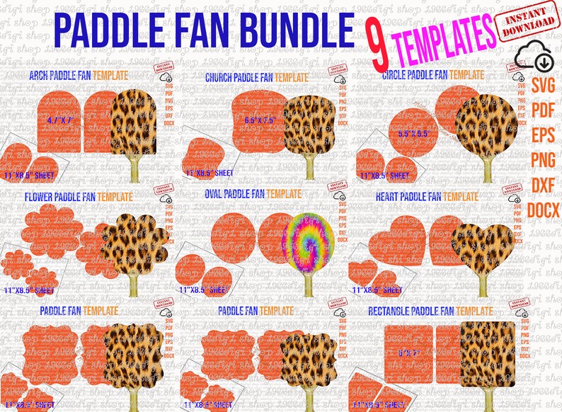 Paddle Template Paddle Bundle Fan Template Paddle Bundle - Etsy