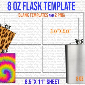 Flask Svg, Flask Template, Flask 8 Oz Template,alcohol Svg, Flask Svg ...