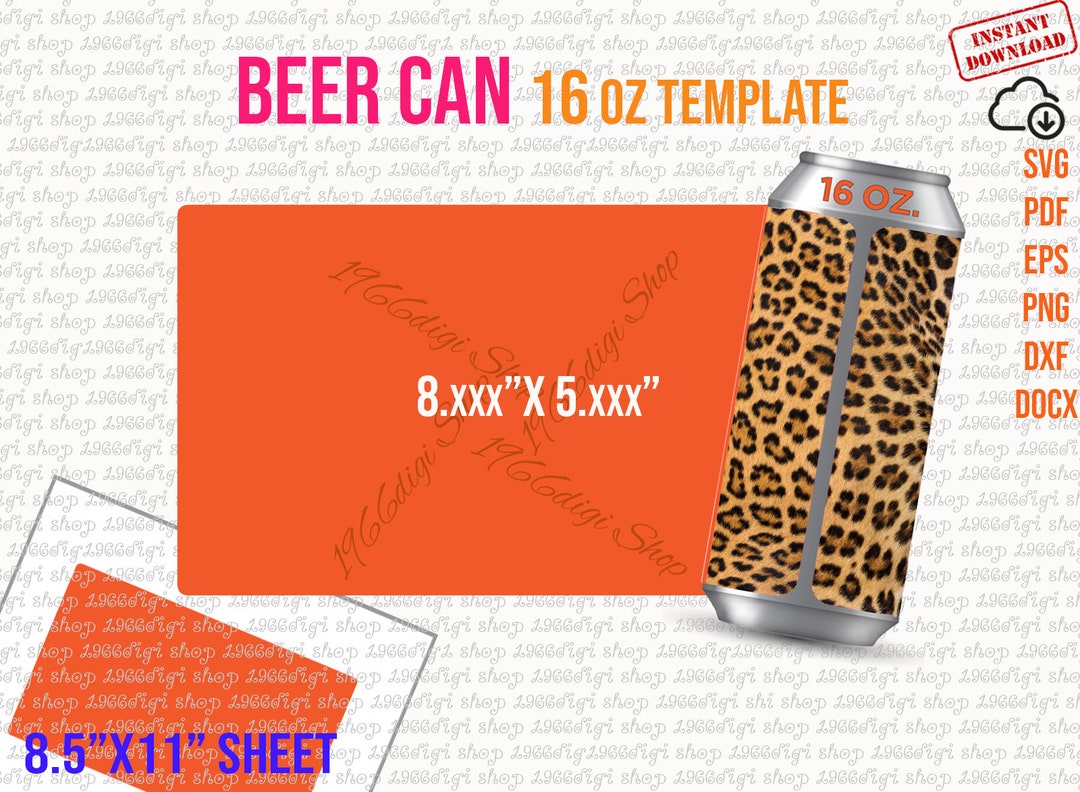 Beer Can, Beer Can 16 Oz Label Template, Beer Can Svg, Soda Can Svg ...