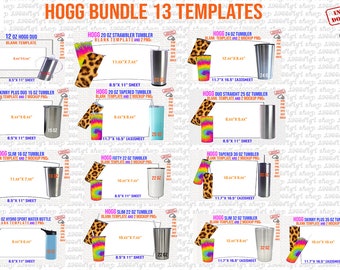 Hogg Bundle 13 Templates for Sublimation Tumblers Svg, Png, Dxf, Docx ...