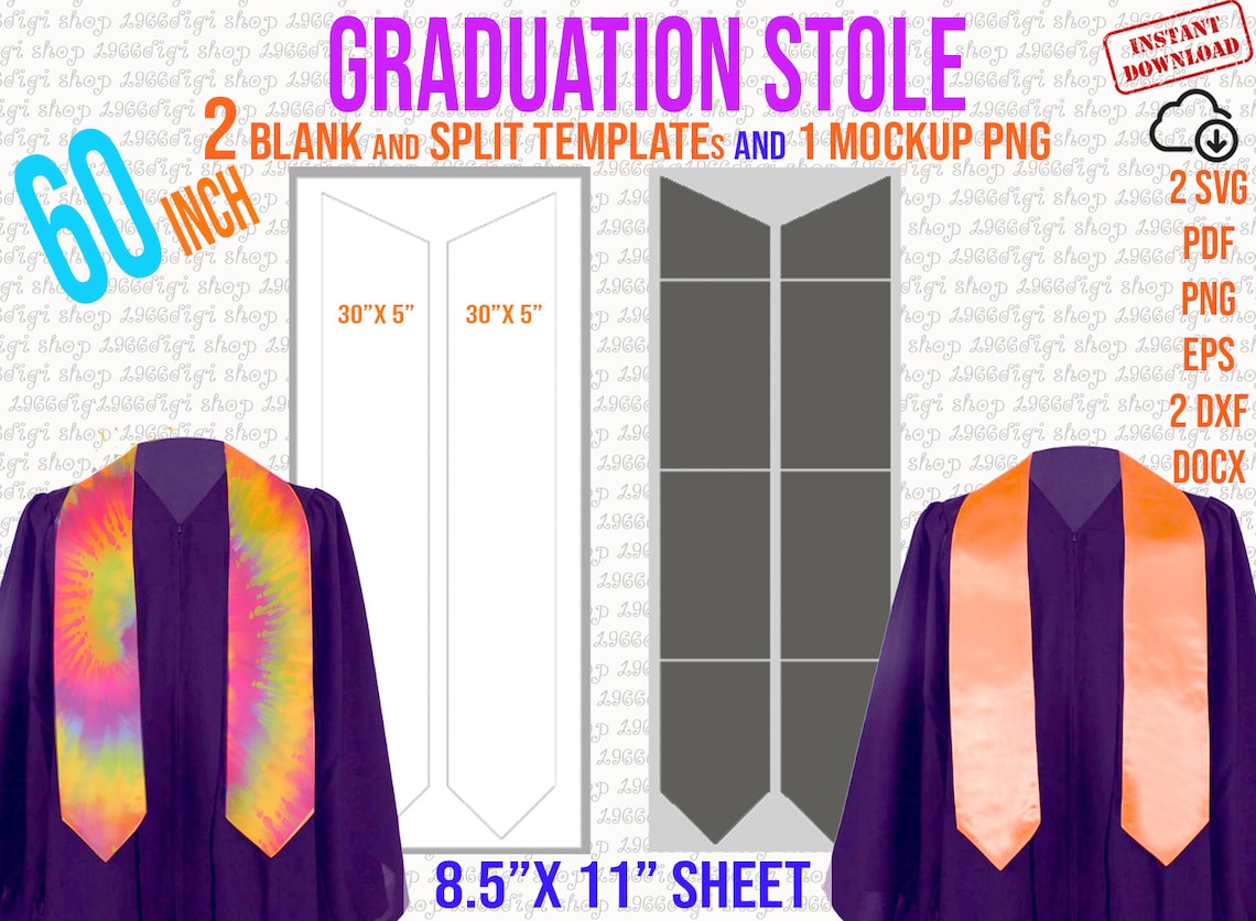 Stole Template, Stole Graduation Custom, 60 Graduation Stole Template ...