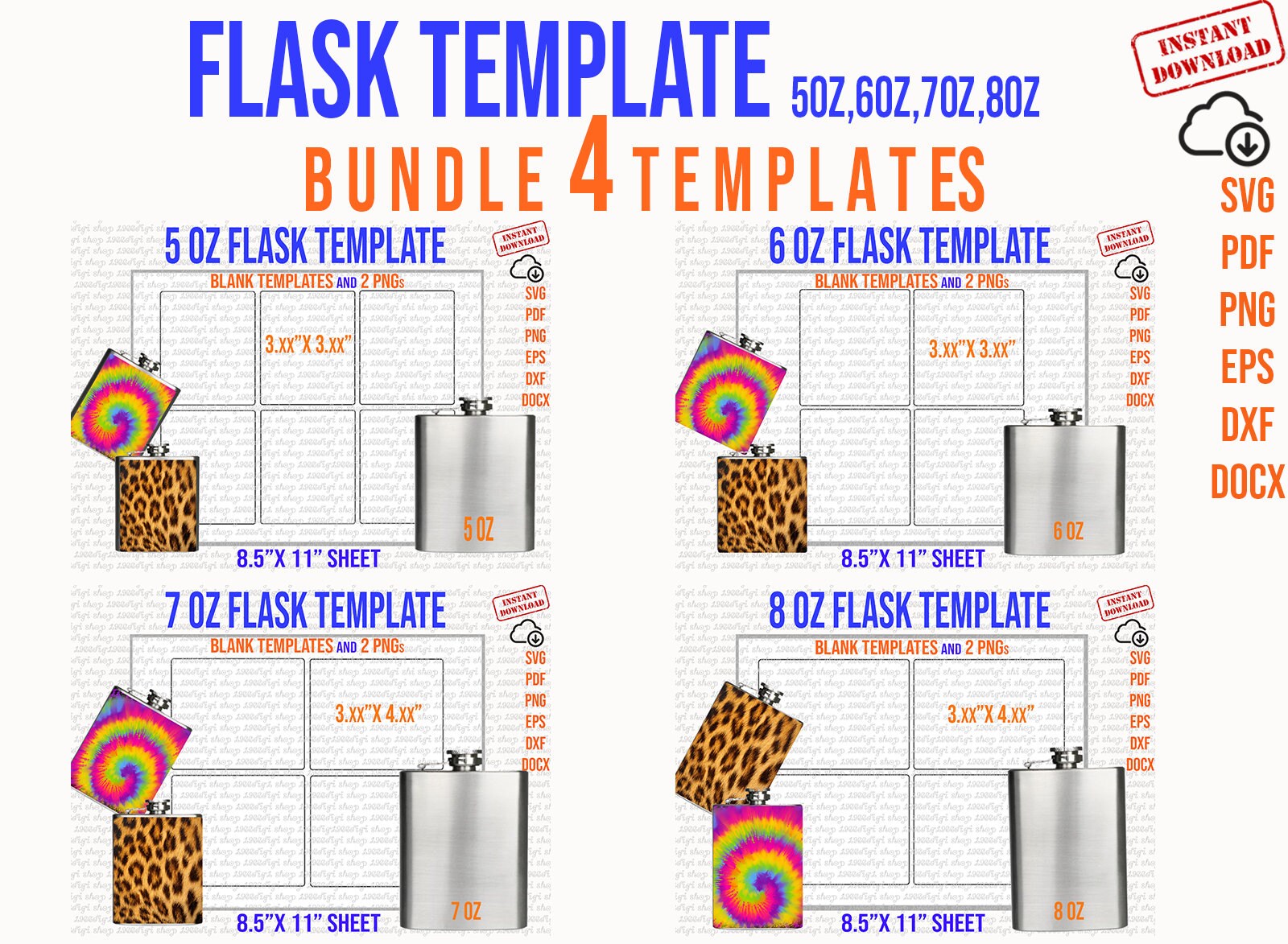 Flask Template, Bundle Flask Svg, Bundle Flask Template, Flask 5,6,7,8 ...