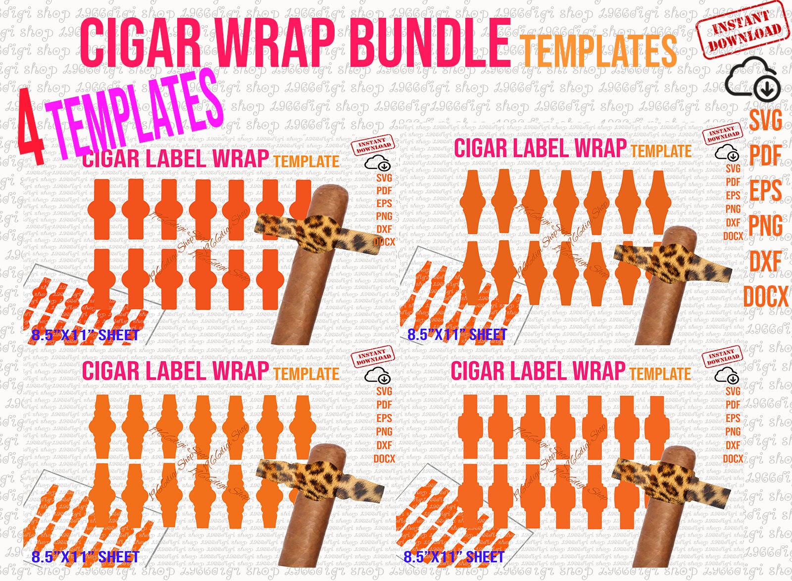 Cigar Wrap Bundle Template Cigar Wrapper Template Cigar - Etsy