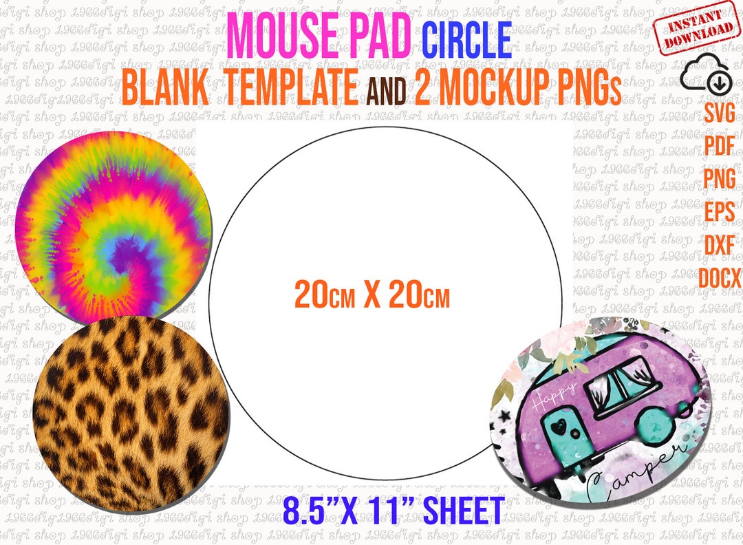 Circle Mouse Pad Template, Mousepad, Mouse Pad Svg, Mouse Mat for ...