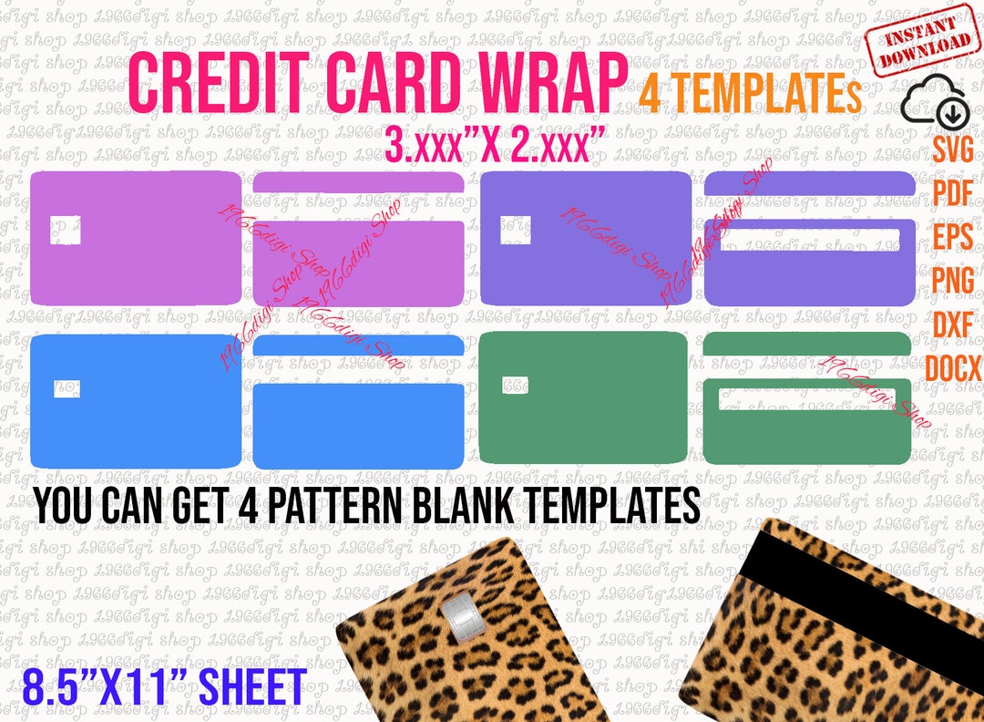 Credit Card Svg, Credit Card Wrap Template, Credit Card Label Template ...