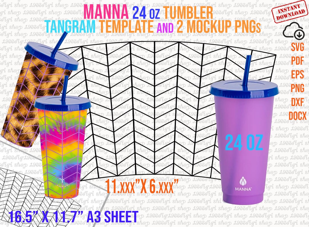 Manna Tangram, Manna 24oz Tangram Template, Manna 24oz Chevron Template ...