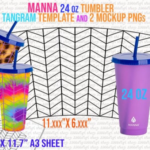 Manna Tangram, Manna 24oz Tangram Template, Manna 24oz Chevron Template ...