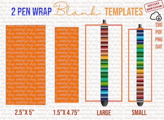 Pen Wrap Template Svg 2 Sizes Png Dxf Pdf Epoxy Pen Wrap | Etsy