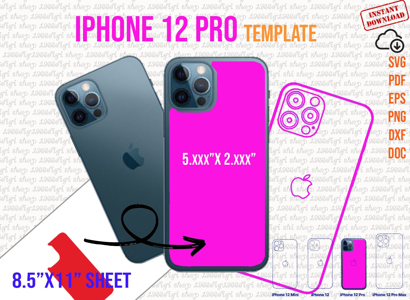 IPhone 12 Pro Template, iPhone Template, Phone Case Template, iPhone 12 ...