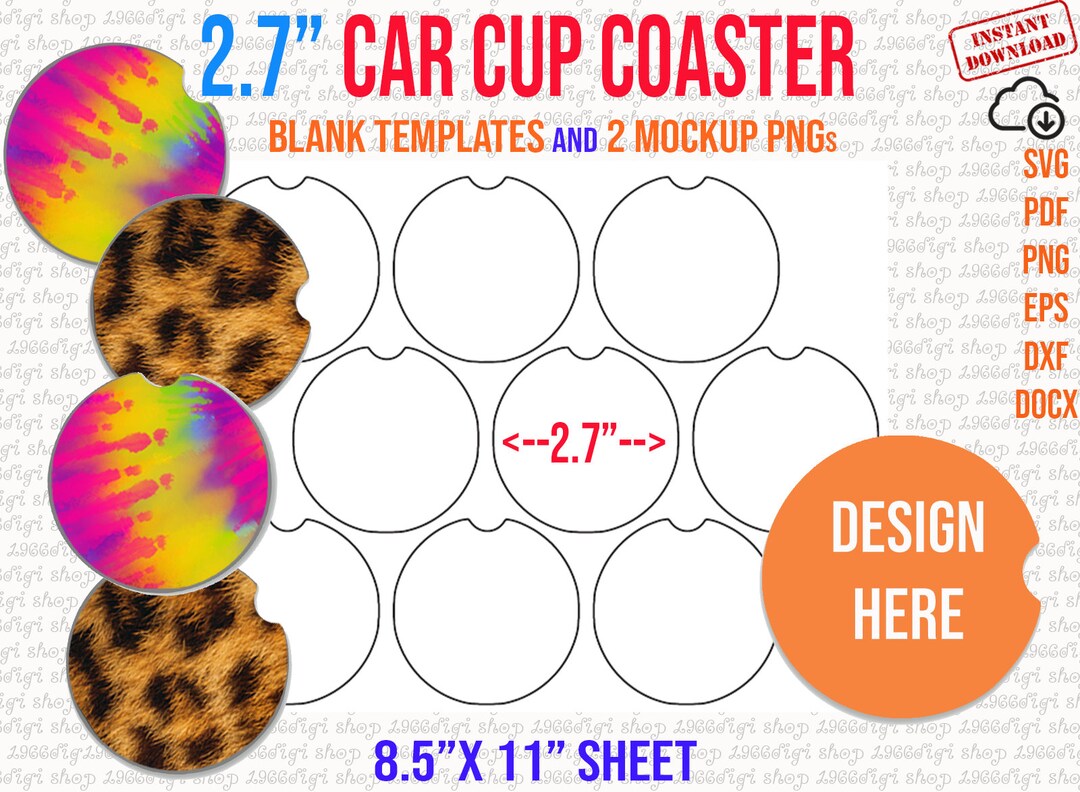 Car Cup Coaster Template 2.7 Car Cup Coaster Svg Car - Etsy