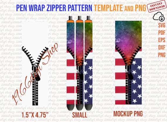 Pen Wrap Template Pen Wrap Zipper Pattern Template Svg Zip | Etsy