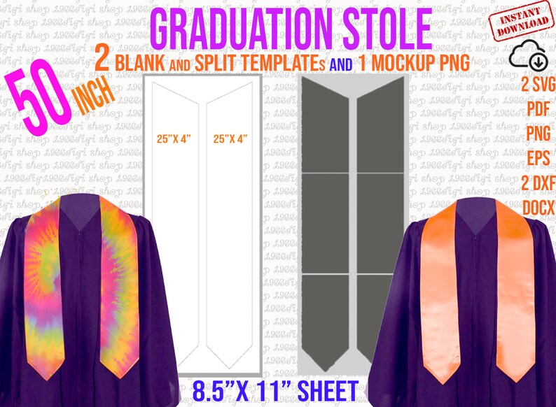 Stole Template Stole Graduation Custom 50 Graduation - Etsy