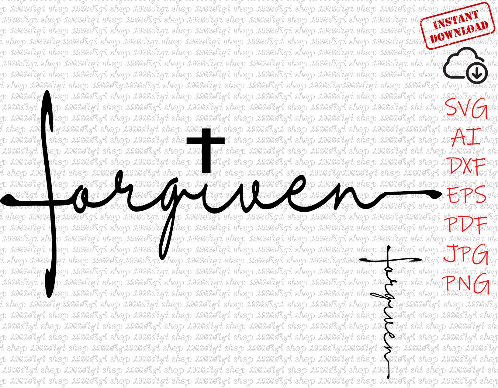 Forgiven Svg Christian Svg Jesus Religious Bible Quote - Etsy