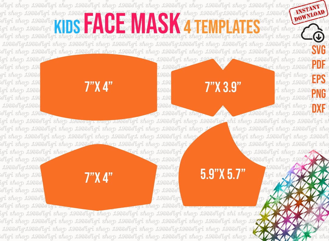 Kids Face Mask Template, Bundle Templates, Mask Template, Sublimation ...
