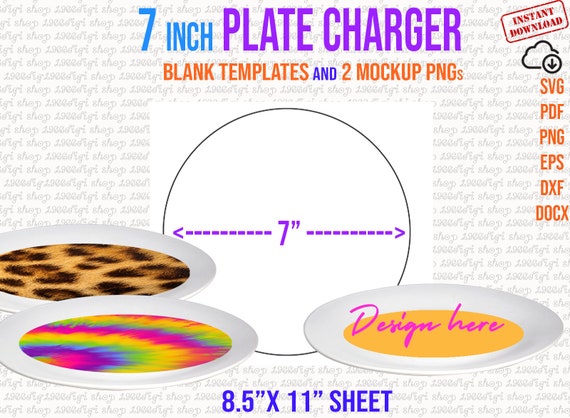 7 Inch Plate Charger Template Charger Plate Plate Charger | Etsy