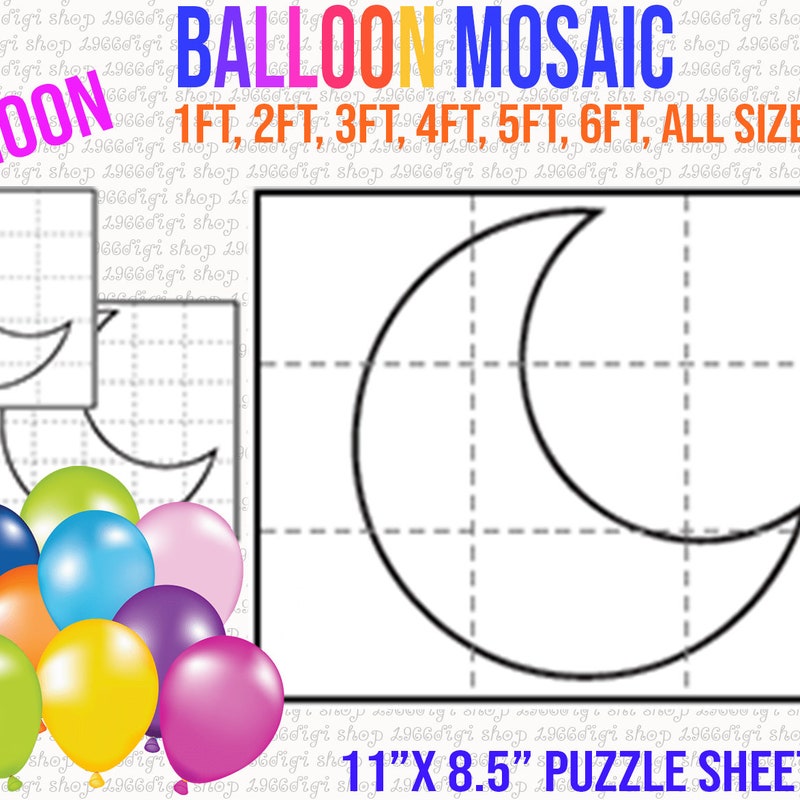 6ft Moon Template - Etsy