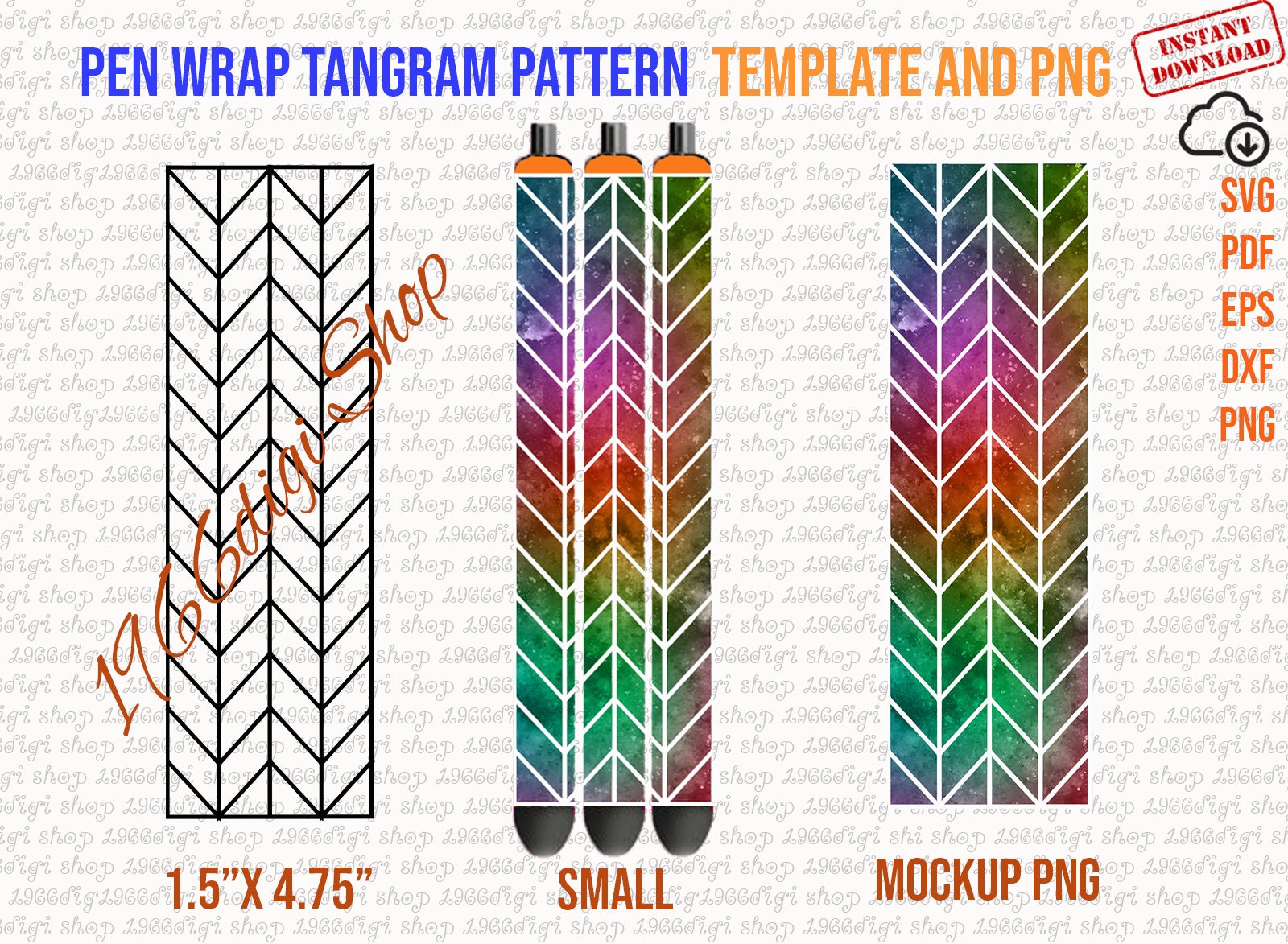 Pen Wrap Template Svg, Chevron Template, Tangram Pattern Png, Dxf Eps ...