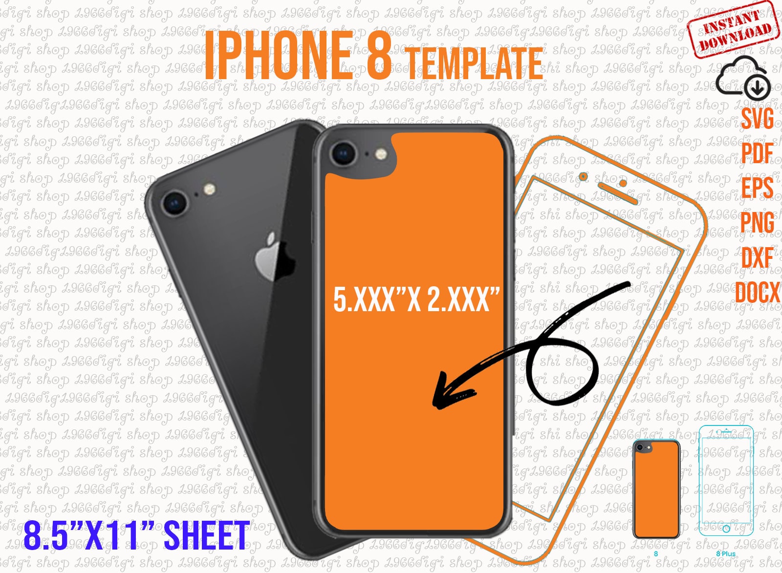 IPhone 8 Svg iPhone Template Phone 8 Svg Phone 8 Template - Etsy