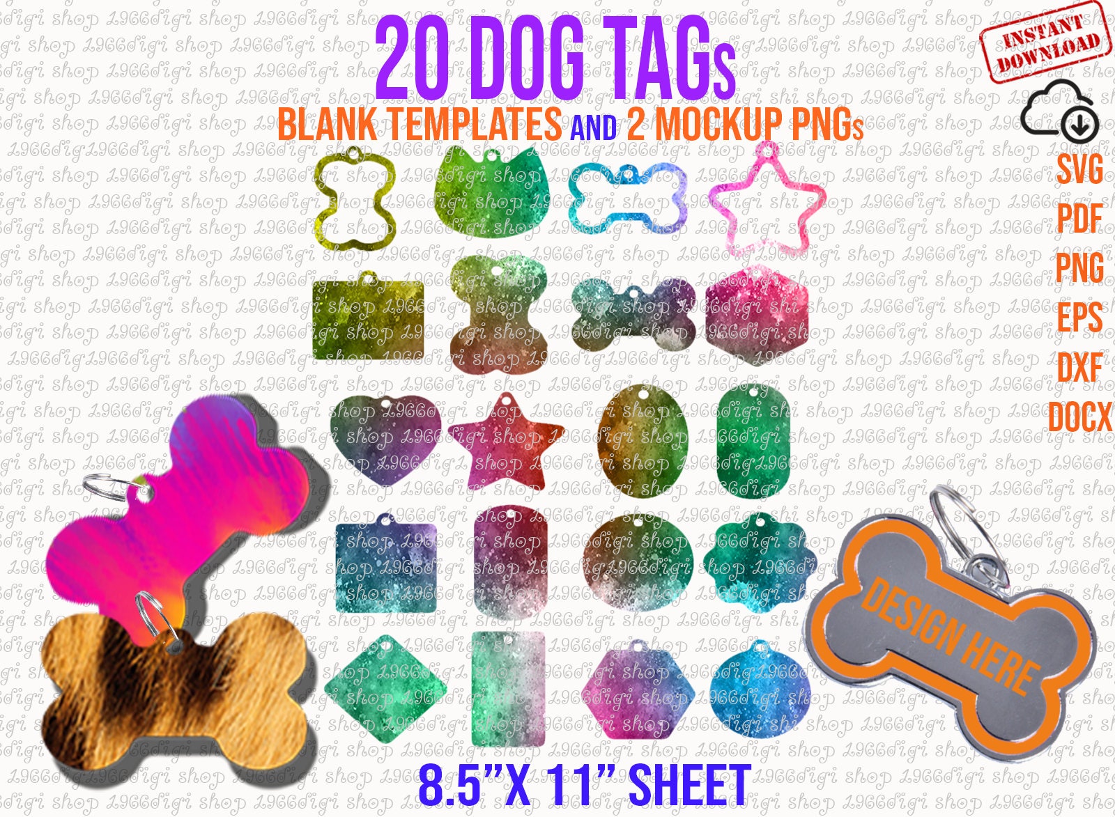 Dog Tag, Dog Tag Svg, 20 Dog Tags Svg, Personalized Dog Tags, Dog Tag ...