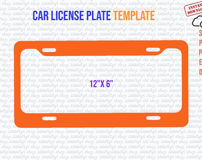 Car License Plate SVG, Car License Plate Vector, Silhouette, Cricut ...