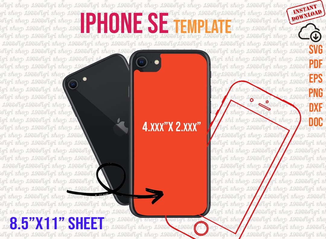 IPhone SE Template, iPhone Template, Phone Case Template, iPhone SE Svg ...