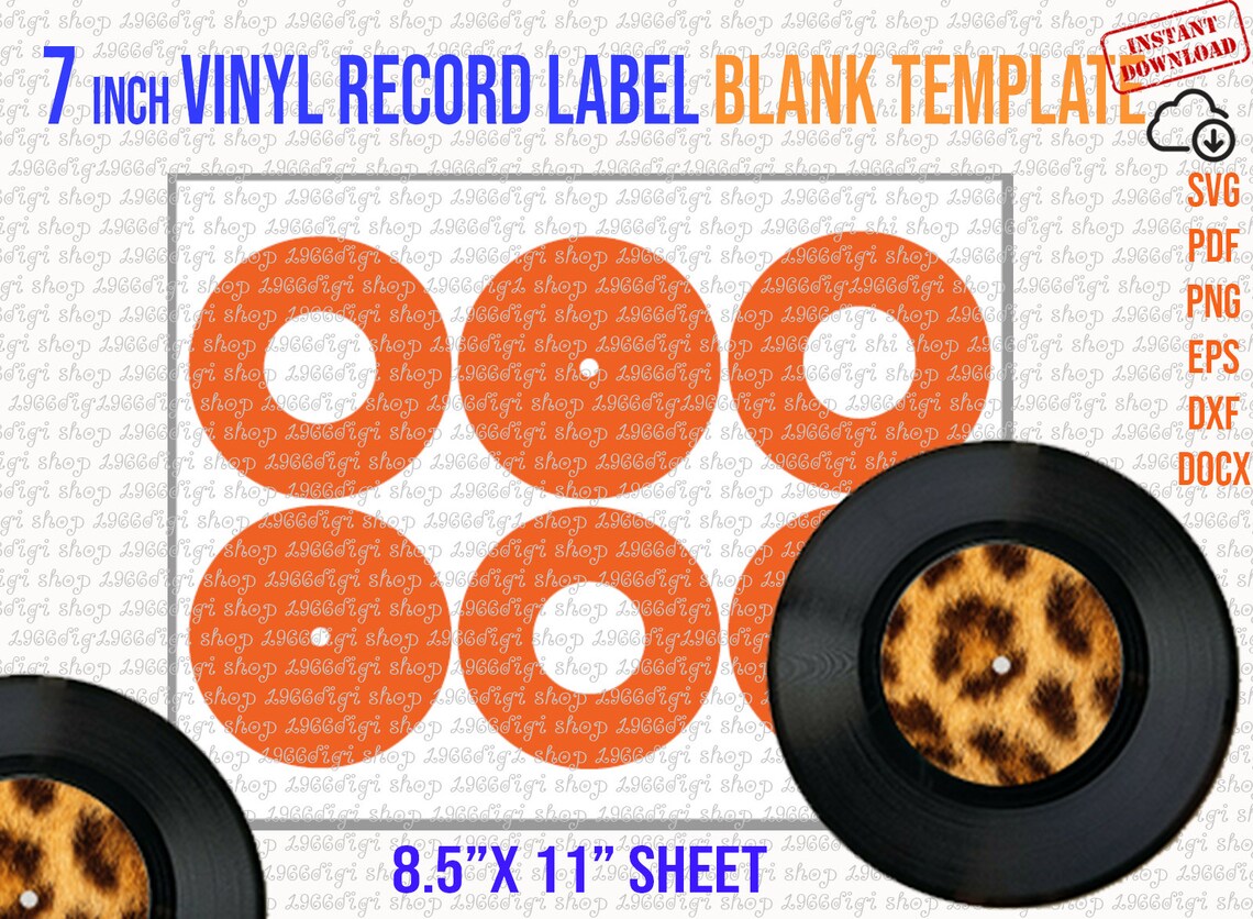 Vinyl Record 7 Inches Label, Vinyl Record Label Template, Record Label ...