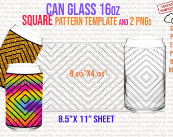 Libbey Glass 16 Oz Template ,square Can Glass Svg, Beer Glass Svg ...