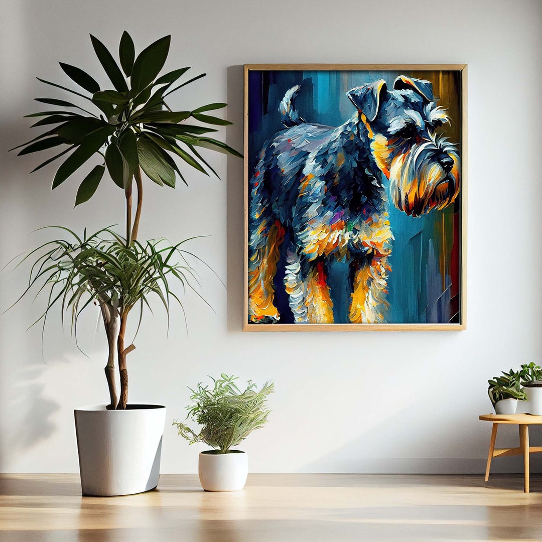 Miniature Schnauzer Art Print Instant Download Portrait, Wall Decor 5 ...