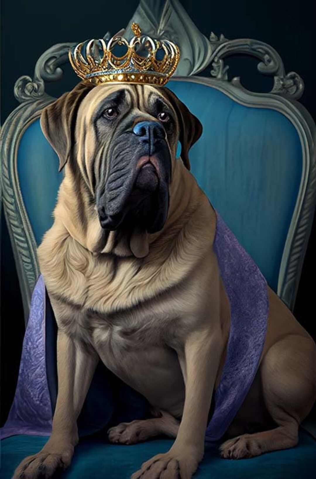 King Mastiff Dog Portrait Art Decor Instant Download - Etsy
