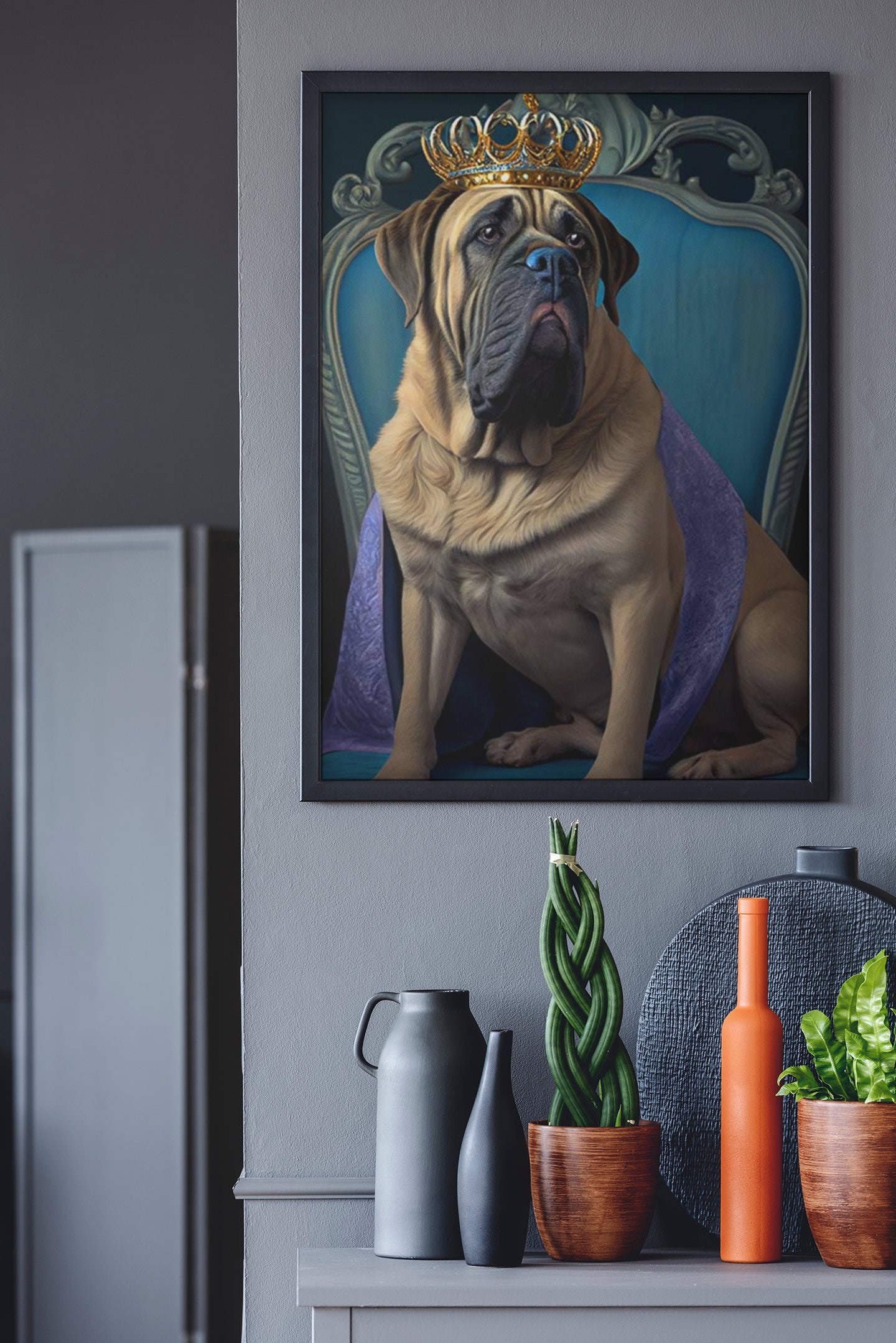 King Mastiff Dog Portrait Art Decor Instant Download - Etsy