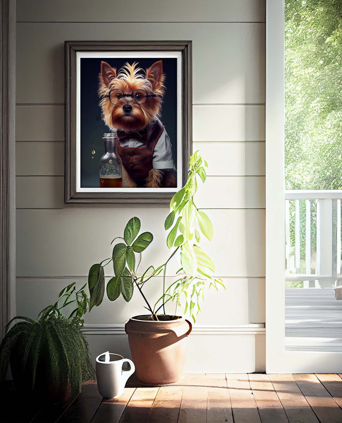 Yorkshire Mad Scientist Dog Art Decor Instant Download Portrait, Wall ...