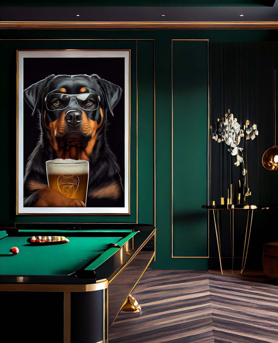 Rottweiler With A Beer Glass Art Decor Instant Download - Etsy