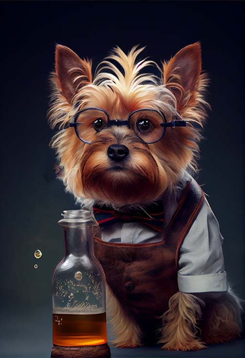 Yorkshire Mad Scientist Dog Art Decor Instant Download Portrait, Wall ...