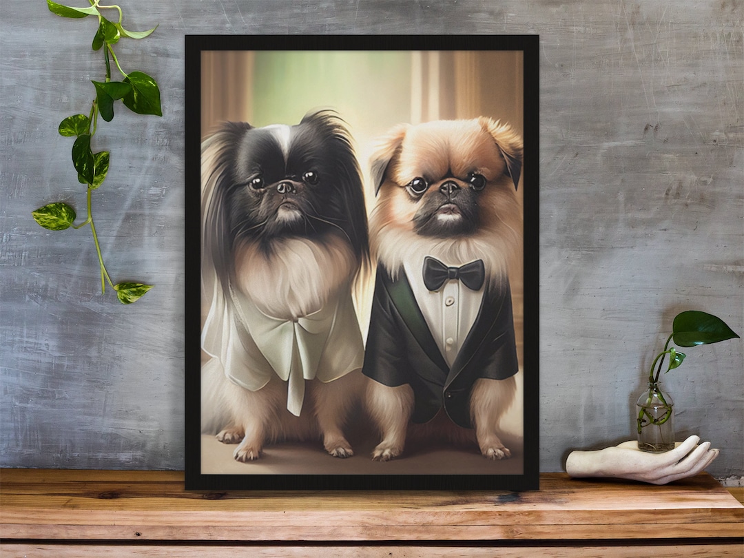 Pekingese Wedding Art Decor Instant Download Portrait, Wall Decor 2 - Etsy