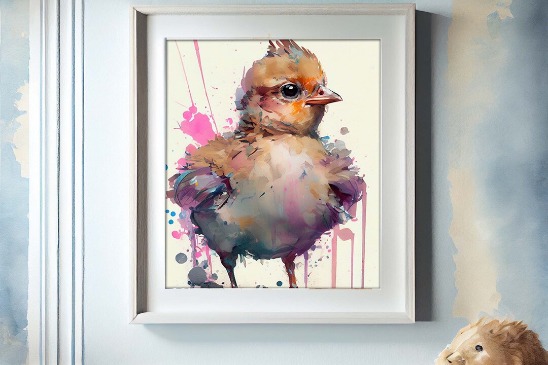 Nursery Chicken Watercolor Art Print Instant Download Portrait, Nursery ...