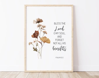 Scripture Wall Print Christian Poster Psalm Bible Verse - Etsy