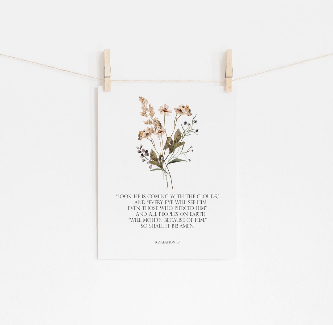Scripture Wall Print, Christian Poster, Bible Verse Print, Field Flower ...