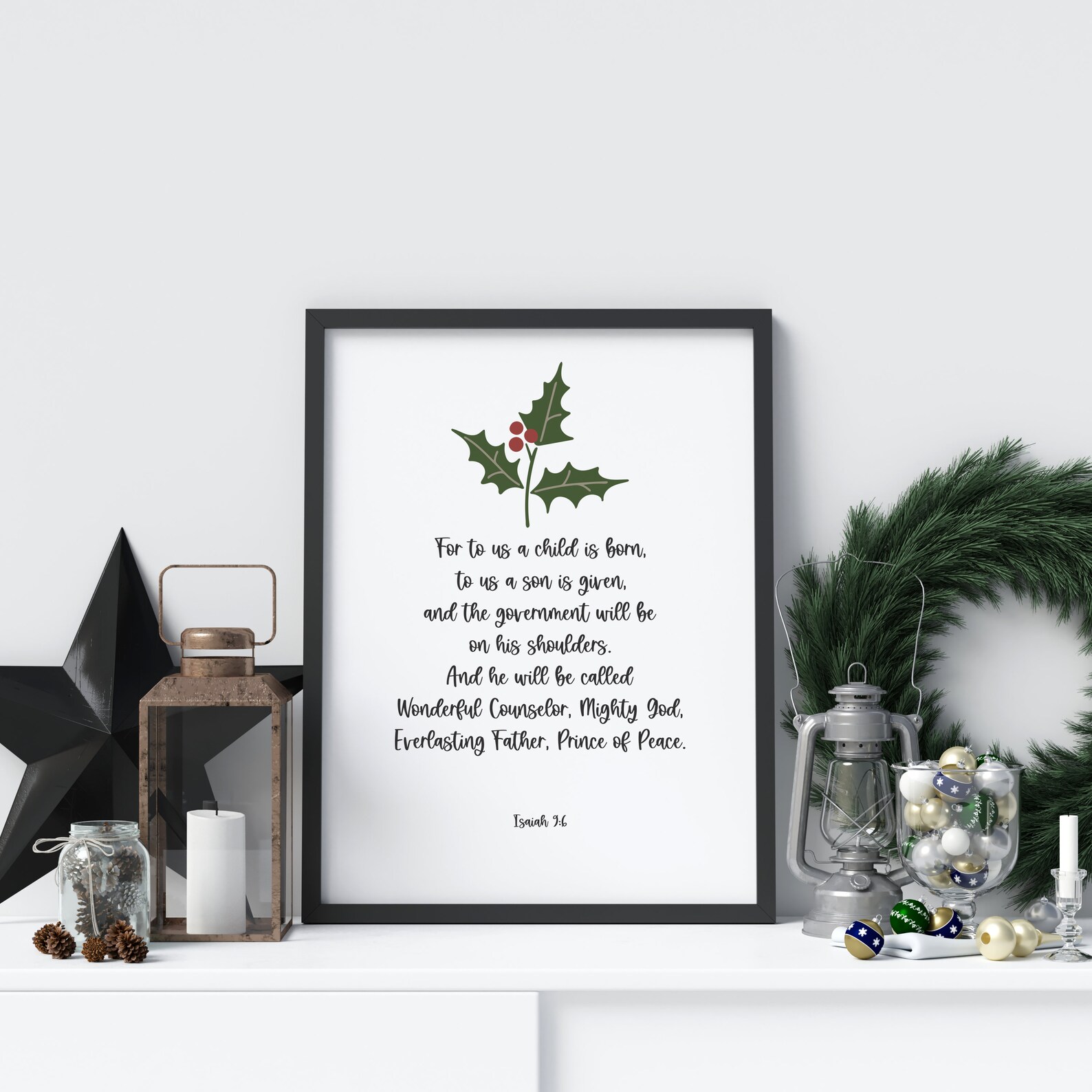 Christmas Wall Poster Isaiah 9:6 Wall Poster Christmas Verse - Etsy