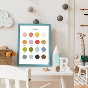 Colors Educational Poster Kids Wall Decor Kindergarten - Etsy