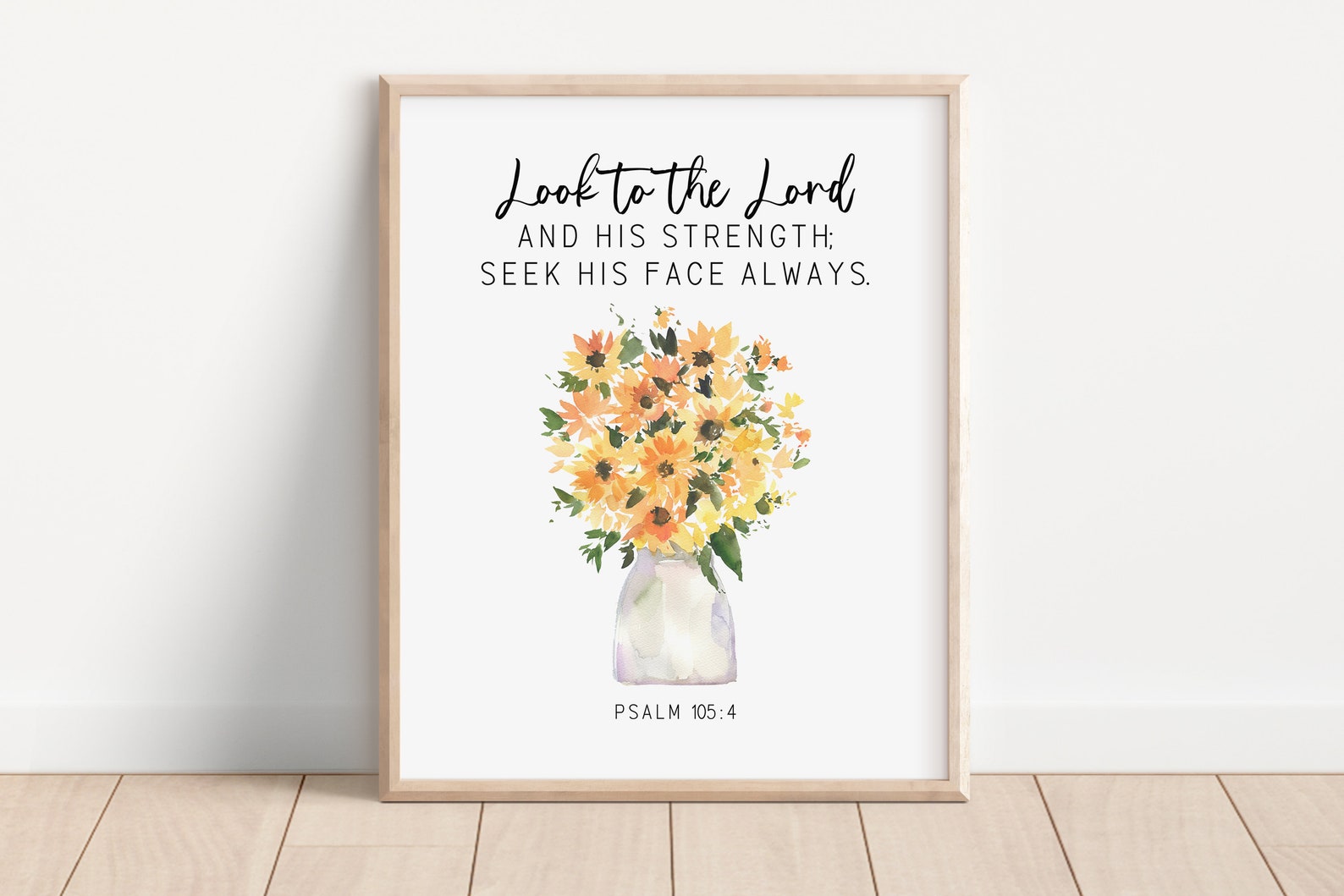 Scripture Wall Print, Christian Poster, Floral Summer Poster, Psalm ...