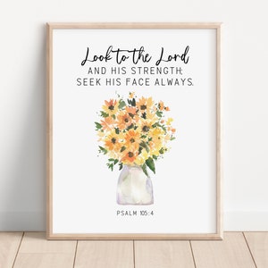 Scripture Wall Print, Christian Poster, Floral Summer Poster, Psalm ...