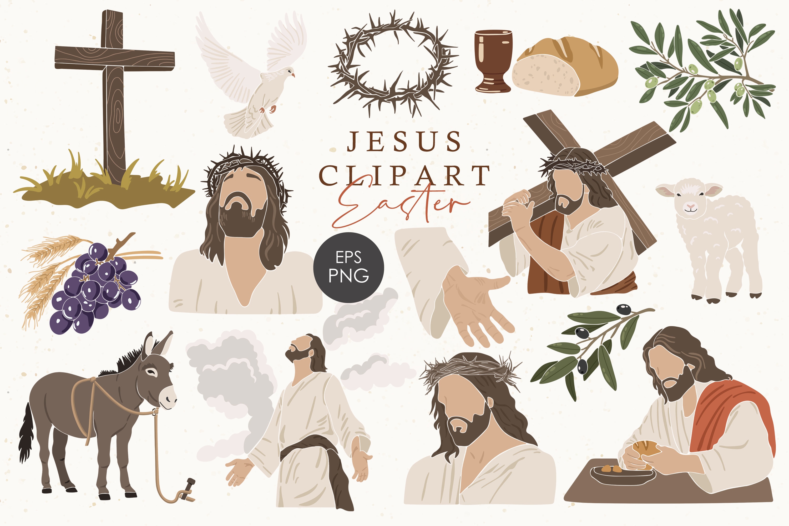 Jesus Clipart, Christian Clipart, Easter Elements, Easter Clipart ...