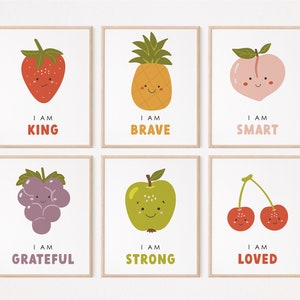 Positive Affirmations Posters, Set of 6 Educational Posters, Kids Wall ...