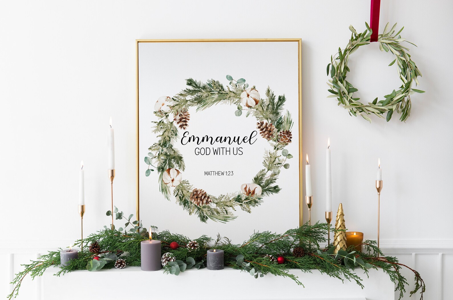 Emmanuel God With Us Print, Digital Print Download, Christmas Crown ...